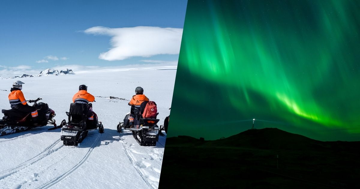 Glacier Snowmobiling & Northern Lights Tour from Reykjavik