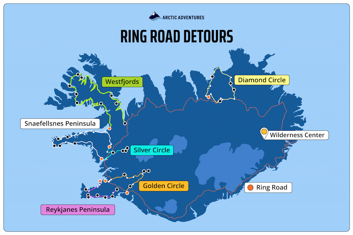 Iceland Ring Road Map With Main Attractions (Downloadable)